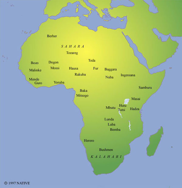 Indigenous People Of Africa Map